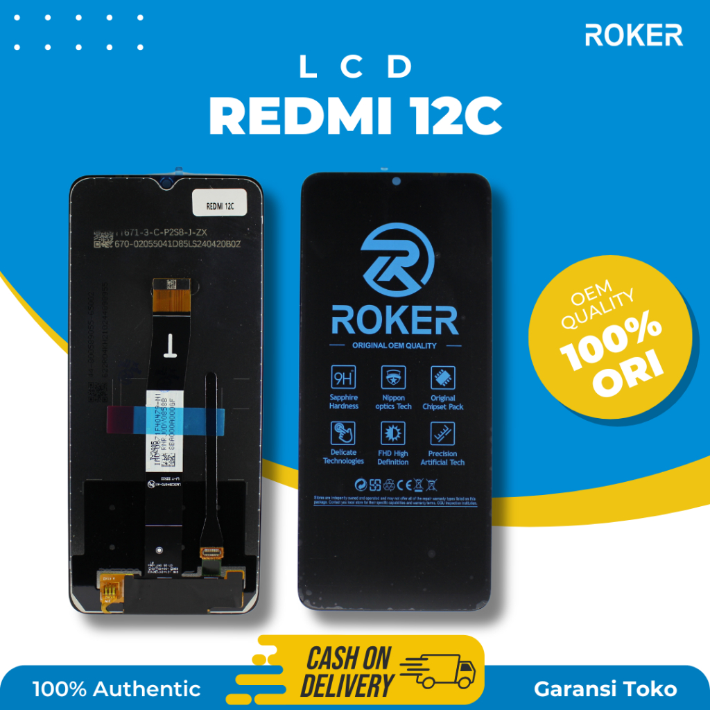 Jual ROKER LCD TOUCHSCREEN XIAOMI REDMI 12C TS FULLSET BY ROKER ...
