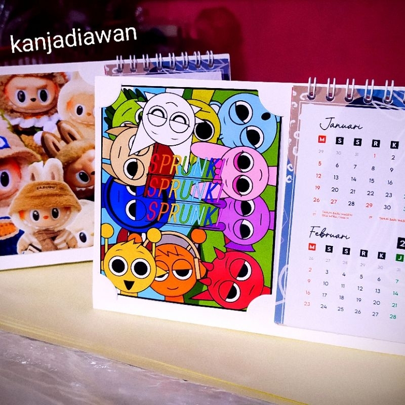 Jual Kalender Sprunki Labubu Lotso Custom Kalender Duduk Anime Kender ...