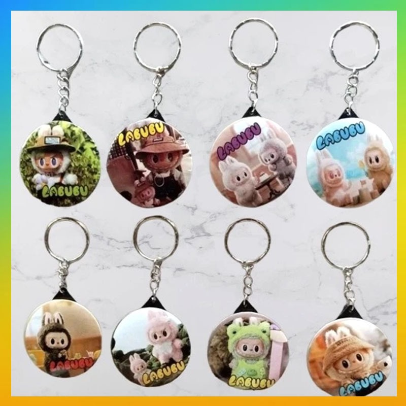 Jual Gantung Kunci Pin Labubu / Ganci Bulat Kartun Labubu / Souvenir ...
