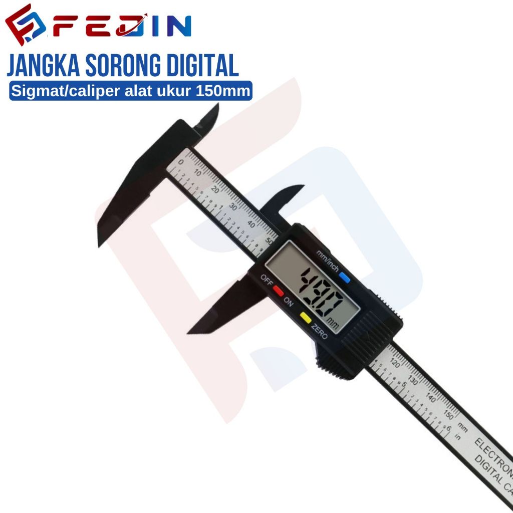 Jual FEDIN Jangka Sorong 150mm Sigmat Caliper Digital Alat Ukur Diameter Luar dan dalam Accuracy ...