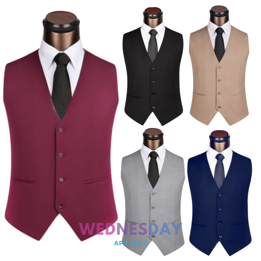 Jual Rompi Vest Pria Dewasa Slimfit Dalaman Jas Blazer Bahan Katun ...