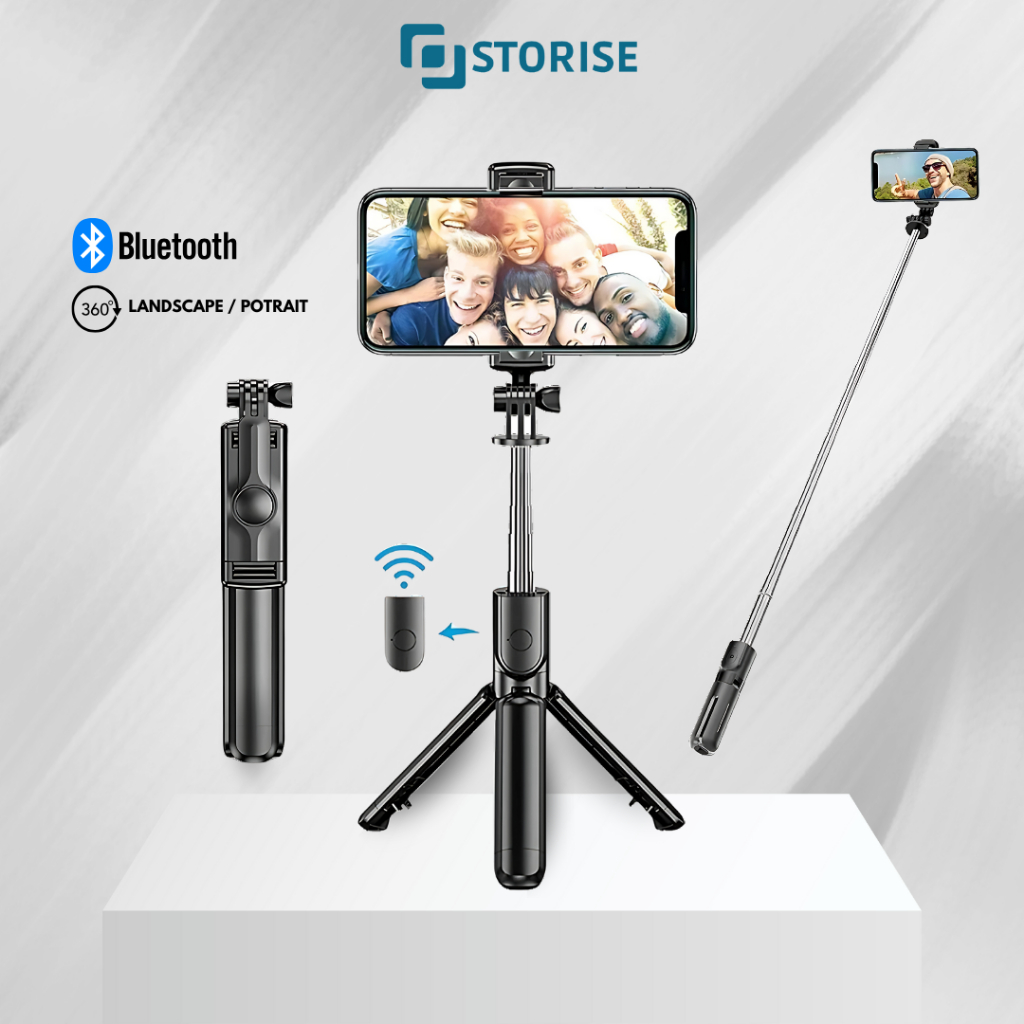 Jual STORISE Tripod Tongsis Bluetooth Selfie Stick LED Portabel Action ...