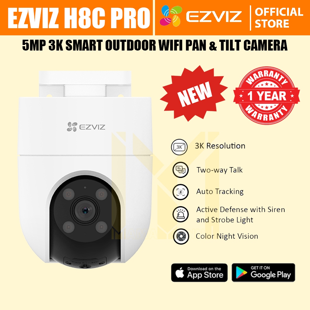 Jual EZVIZ H8C PRO 3K 5MP - SMART OUTDOOR WIFI PAN & TILT CCTV COLOR ...