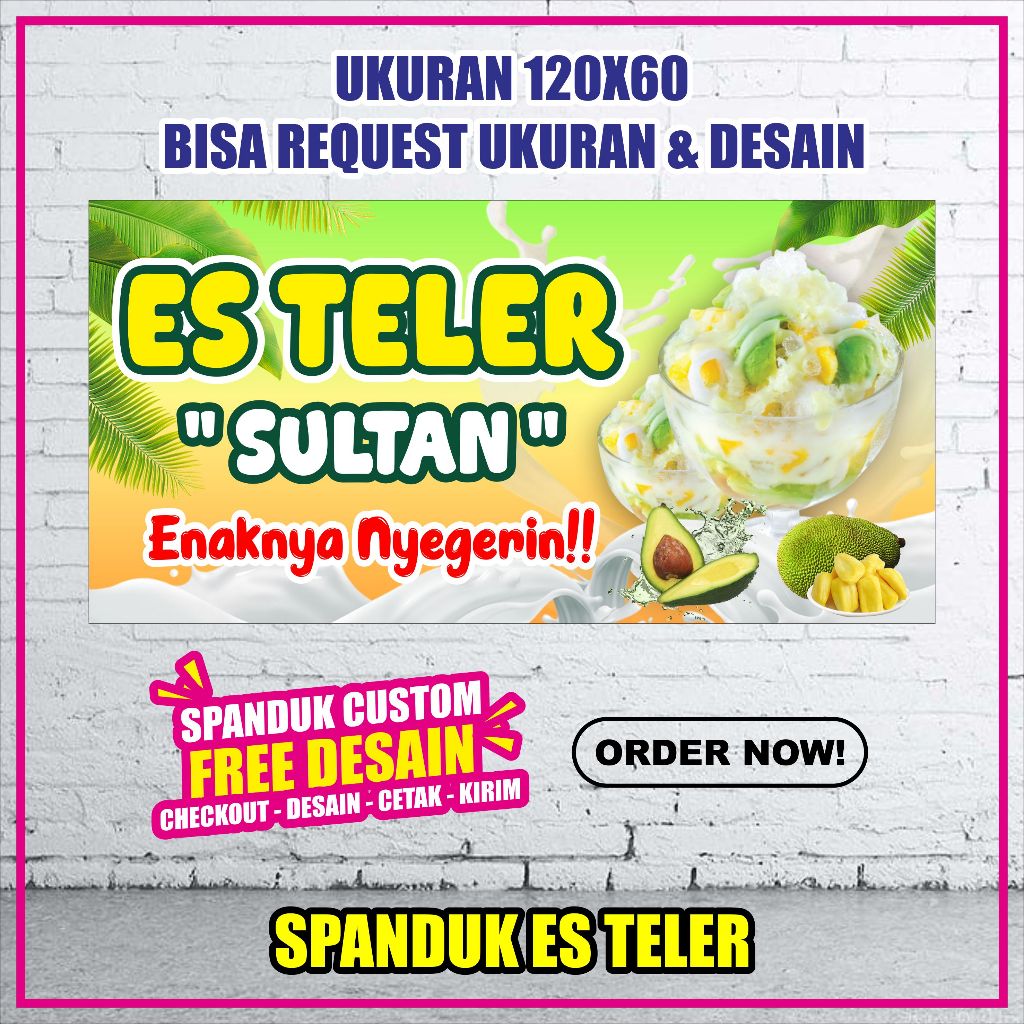 Jual Spanduk/Banner/Backdrop Jualan Minuman Es Teler Ukuran 120x60 Bisa ...
