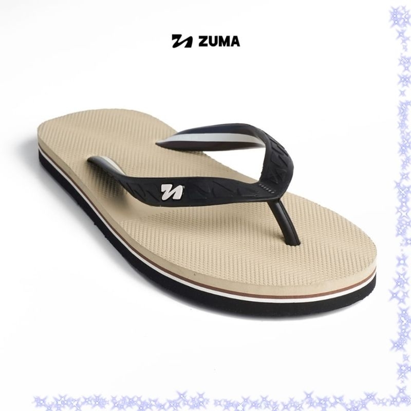 Jual Zuma New Stripe 10 Men Sandal - Almond Black | Shopee Indonesia