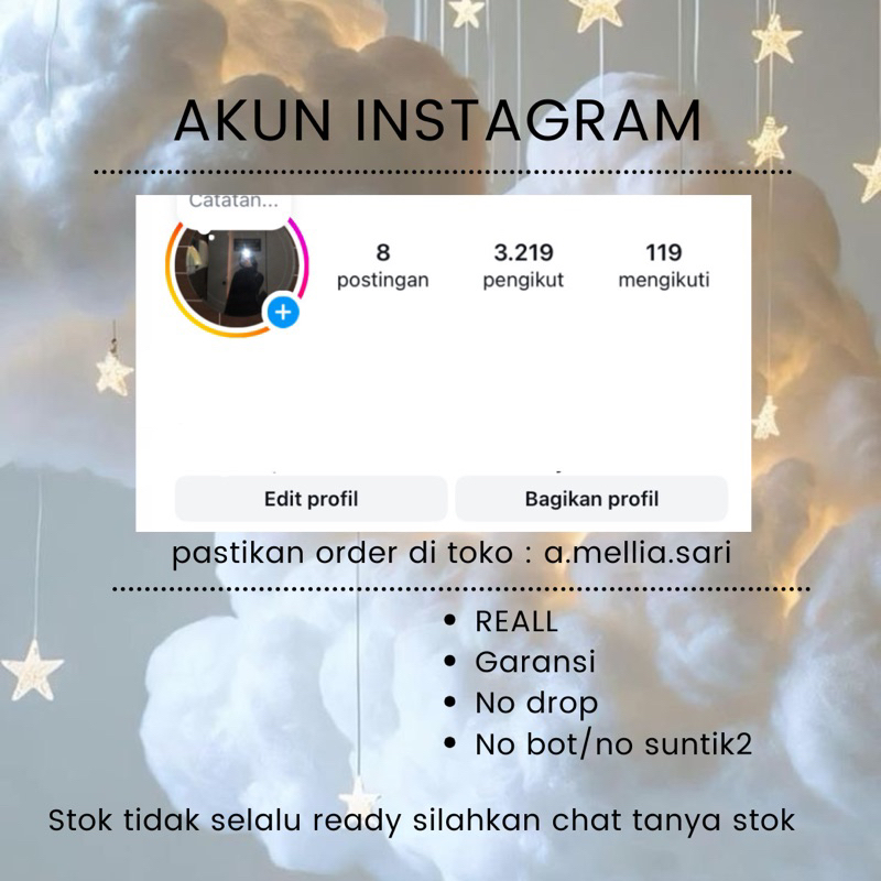 Jual AKUN INSTAGRAM REAL AKTIF INDO BERGARANSI | Shopee Indonesia