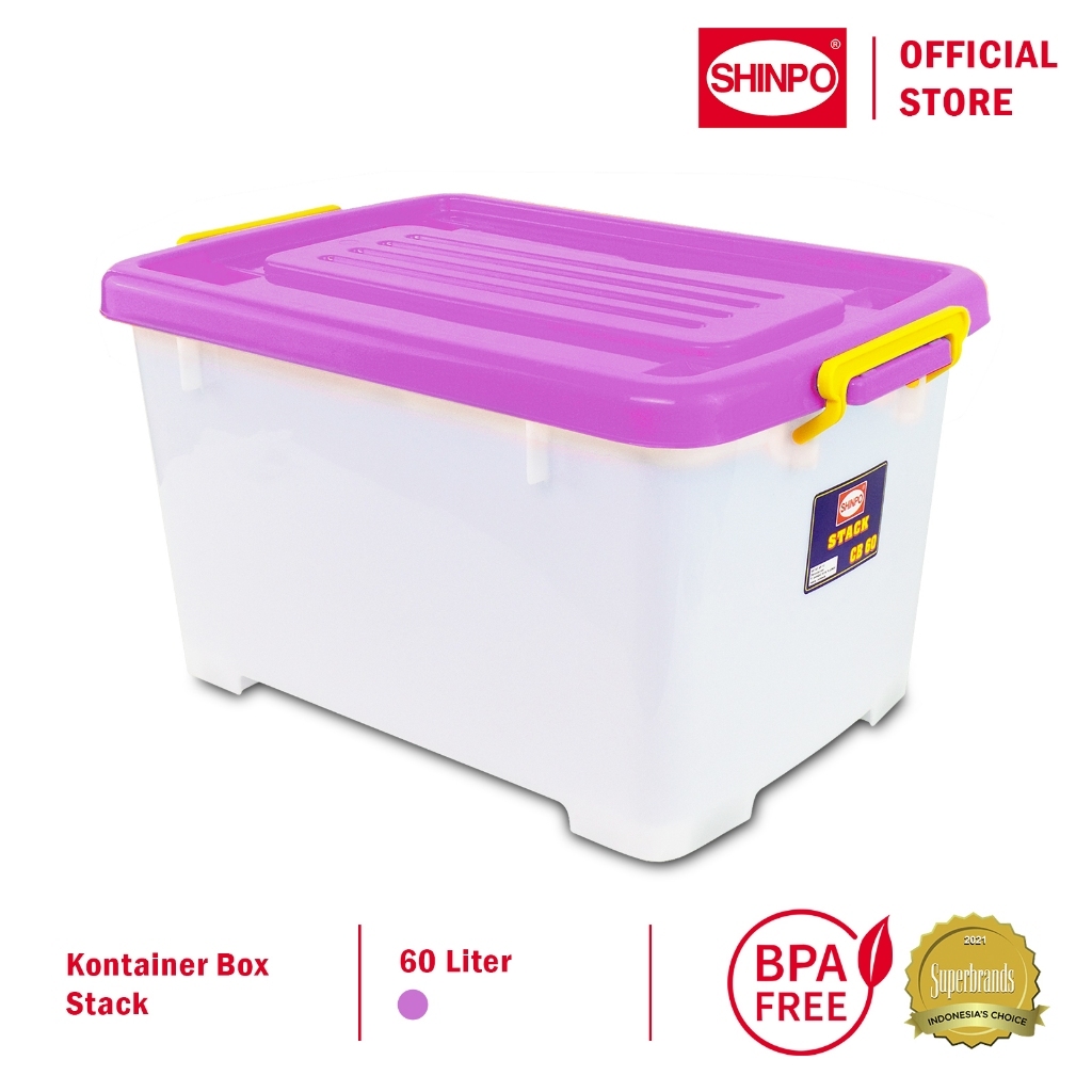 Jual SHINPO Kontainer Plastik 60 Liter Dengan Roda Stack Container Box ...
