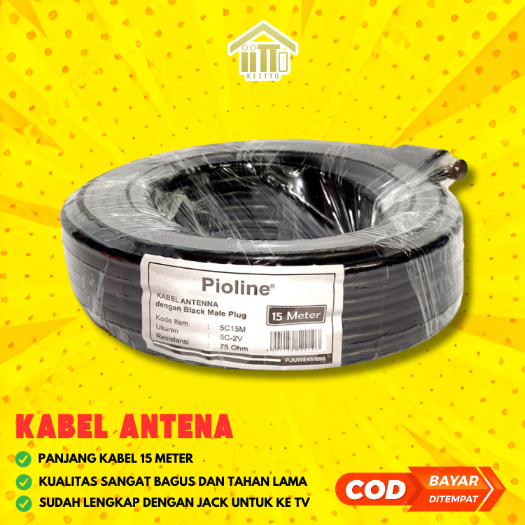 Jual KABEL ANTHENA PIOLINE 15 METER + JEK TV / KABEL ANTENA TV DIGITAL ...