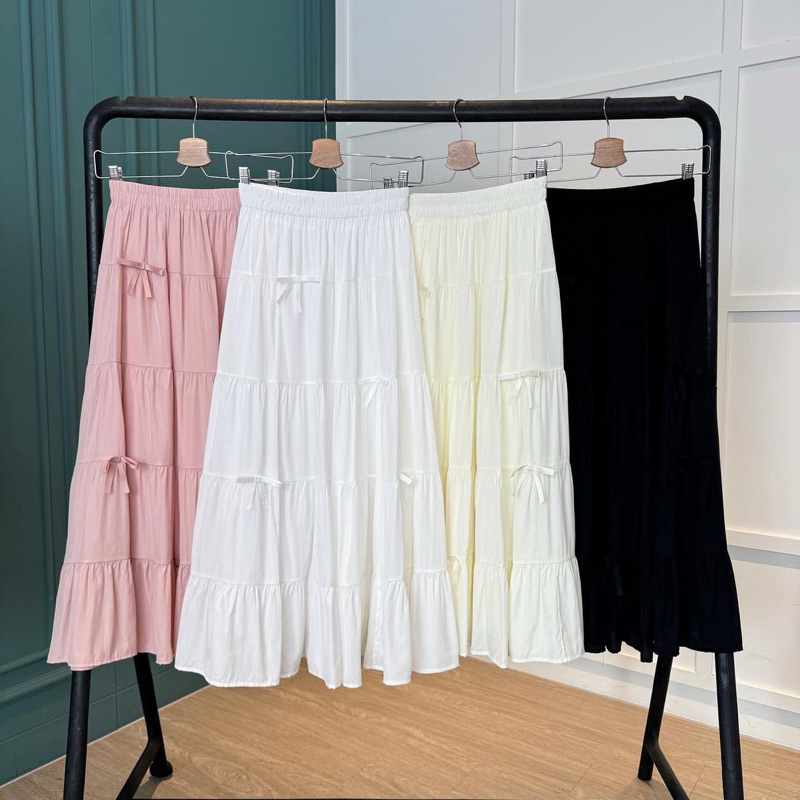 Jual Rok Remple Susun Pita Dengan Lapisan Ruffle Skirt susun / skirt ...