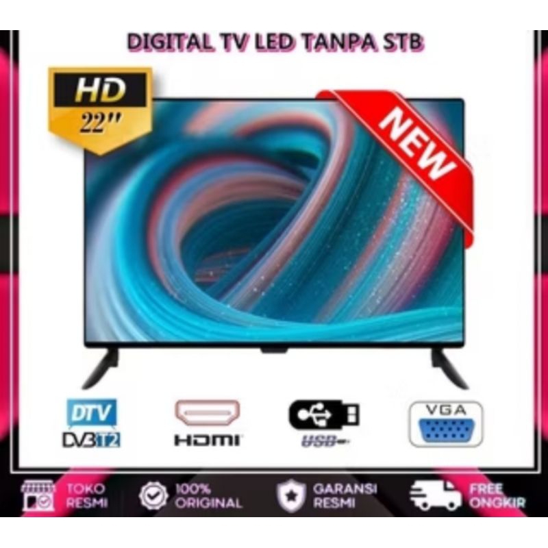Jual SALE!! NEW TV LED DIGITAL 22 INCH, SUPPORT HDMI-USB-VGA-AV ...