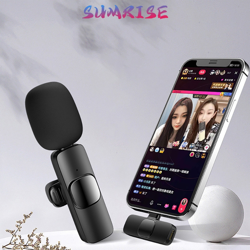 Jual 2 In 1 Wireless Microphone Clip On Mic Portable Microphone ...