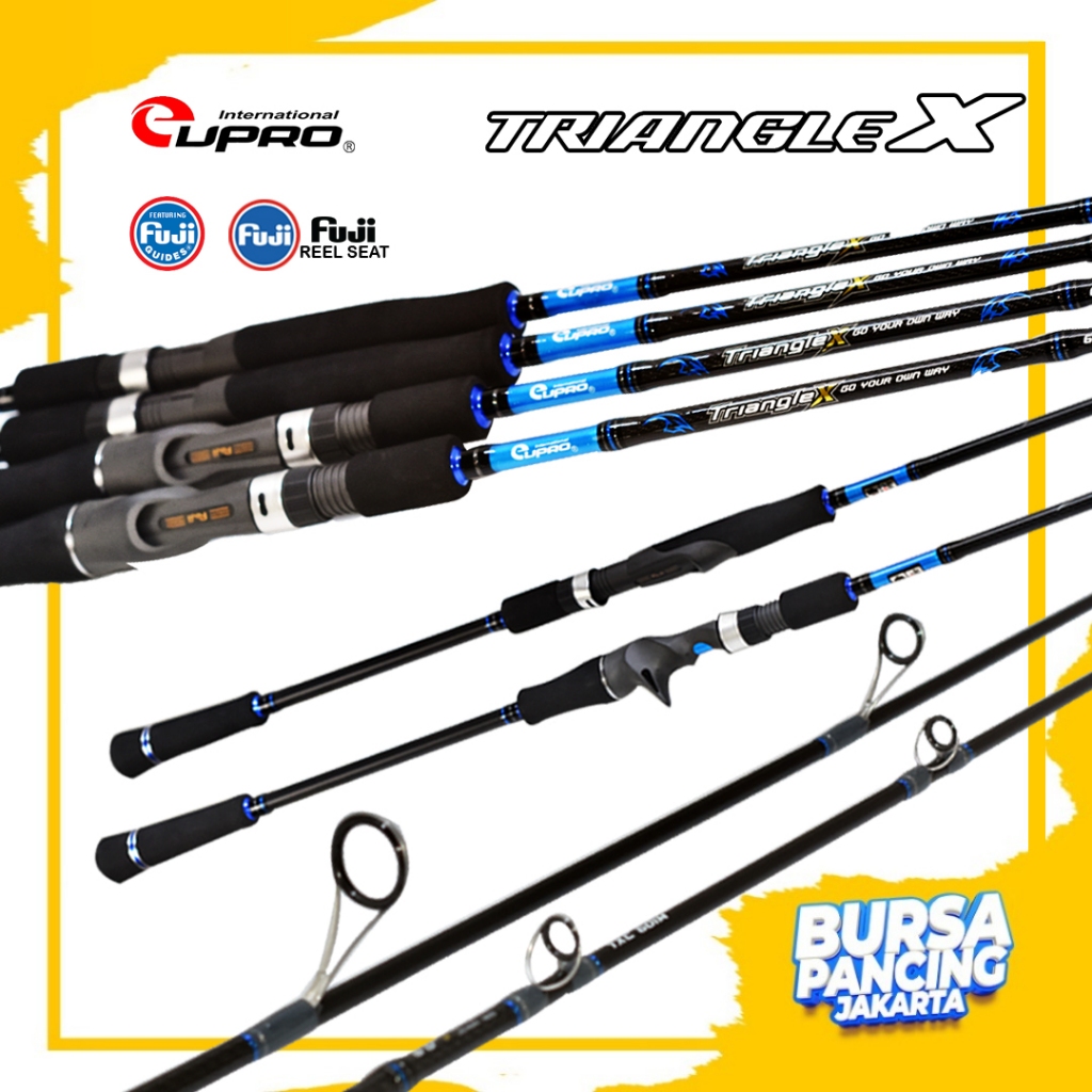 Jual EUPRO Joran Pancing TRIANGEL X Tipe Spinning Overhead One Piece Sambung 1 Full Fuji 180CM ...