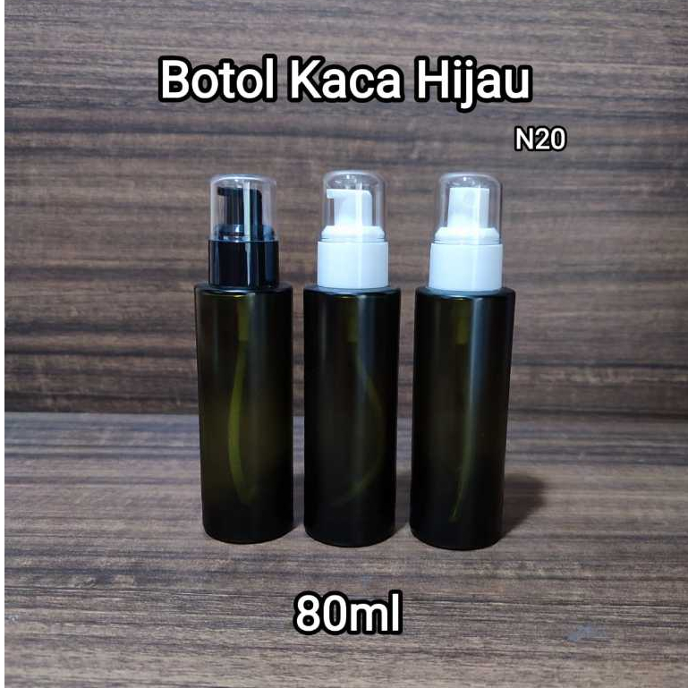 Jual Botol Pump Botol Hijau Botol Lotion Kaca Hijau 80ml Skincare Botol ...