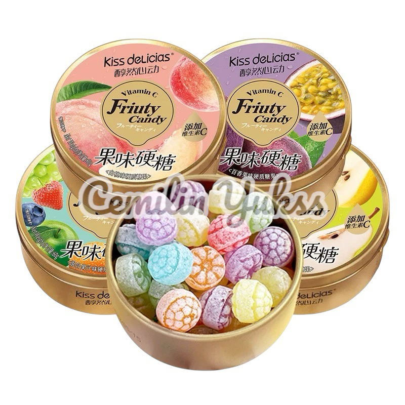 Jual Kiss Delicias Fruity Candy Mix Fruit 60g Permen Keras Rasa Buah Pear Passion Fruit Peach ...