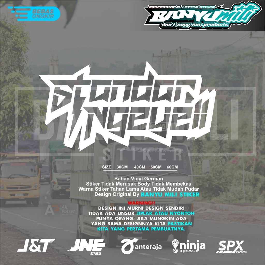 Jual Stiker truk standar ngeyel cutting variasi kaca mobil truk pickup ...
