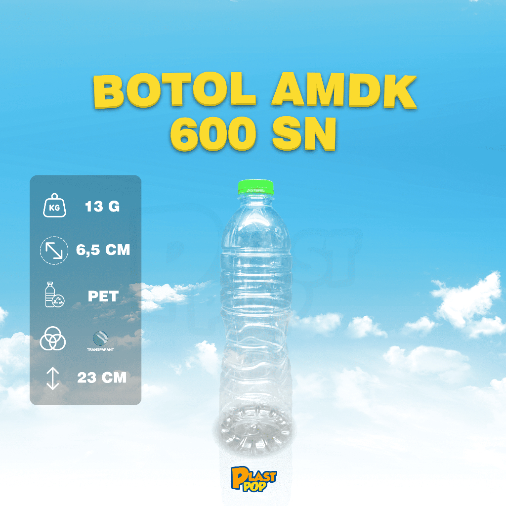 Jual (Instant & Same Day) Botol Plastik AMDK SN PET 600 ml Murah / Jus ...