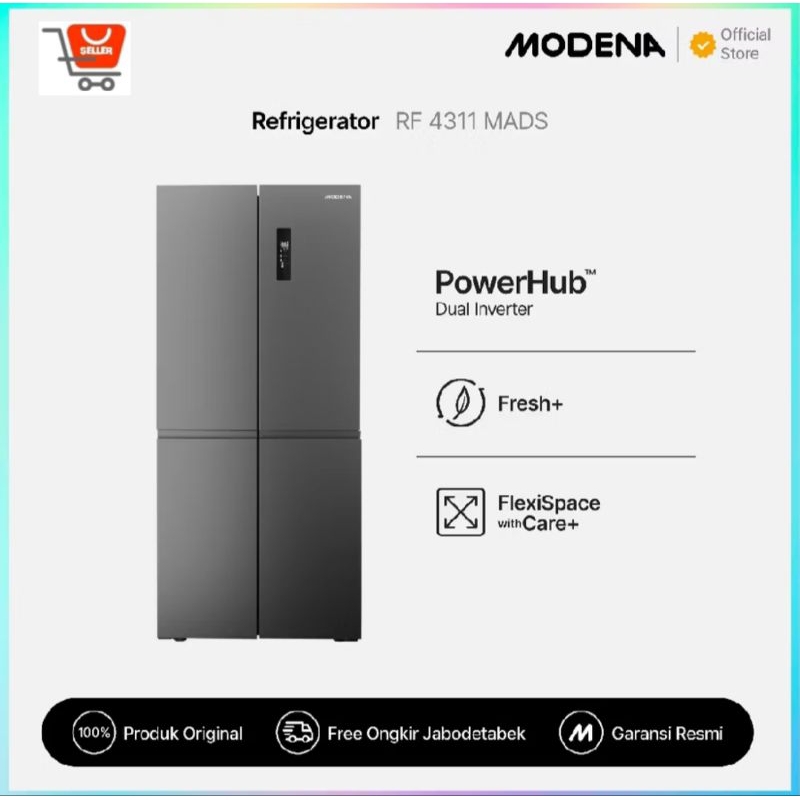 Jual Kulkas 4 pintu MODENA RF4311MADS inverter | Shopee Indonesia