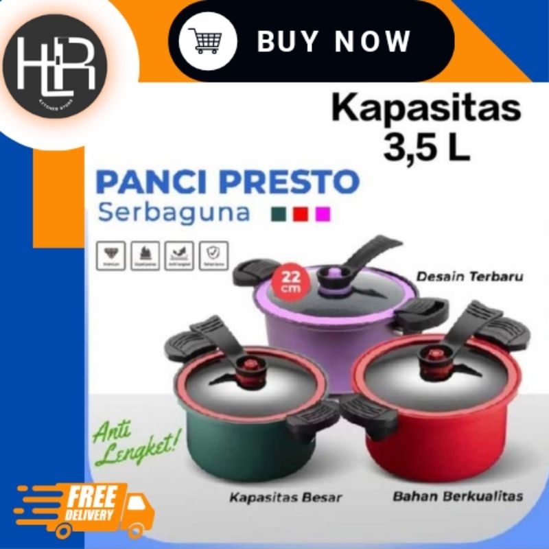 Jual PANCI PRESTO 3,5 LITER 22CM TOTIPOTENT POT BAHAN TEFLON ANTI LENGKET | Shopee Indonesia