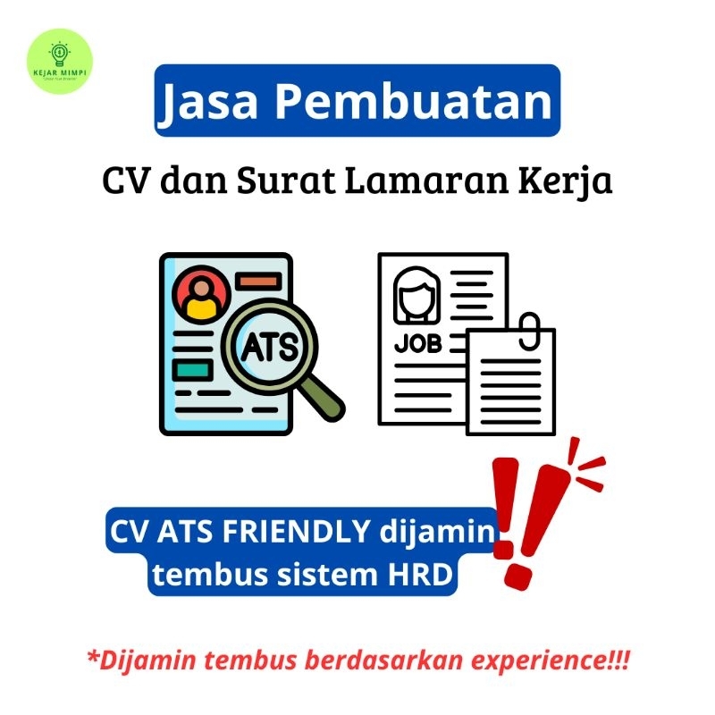 Jual JASA PEMBUATAN CV / SURAT LAMARAN KERJA / COVER LETTER | Rapi dan Professional | Termurah ...