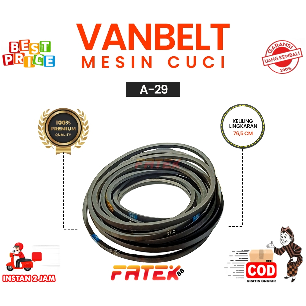Jual VANBELT MESIN CUCI MULTI size A29 / V BELT / FANBEL / PAMBEL ...