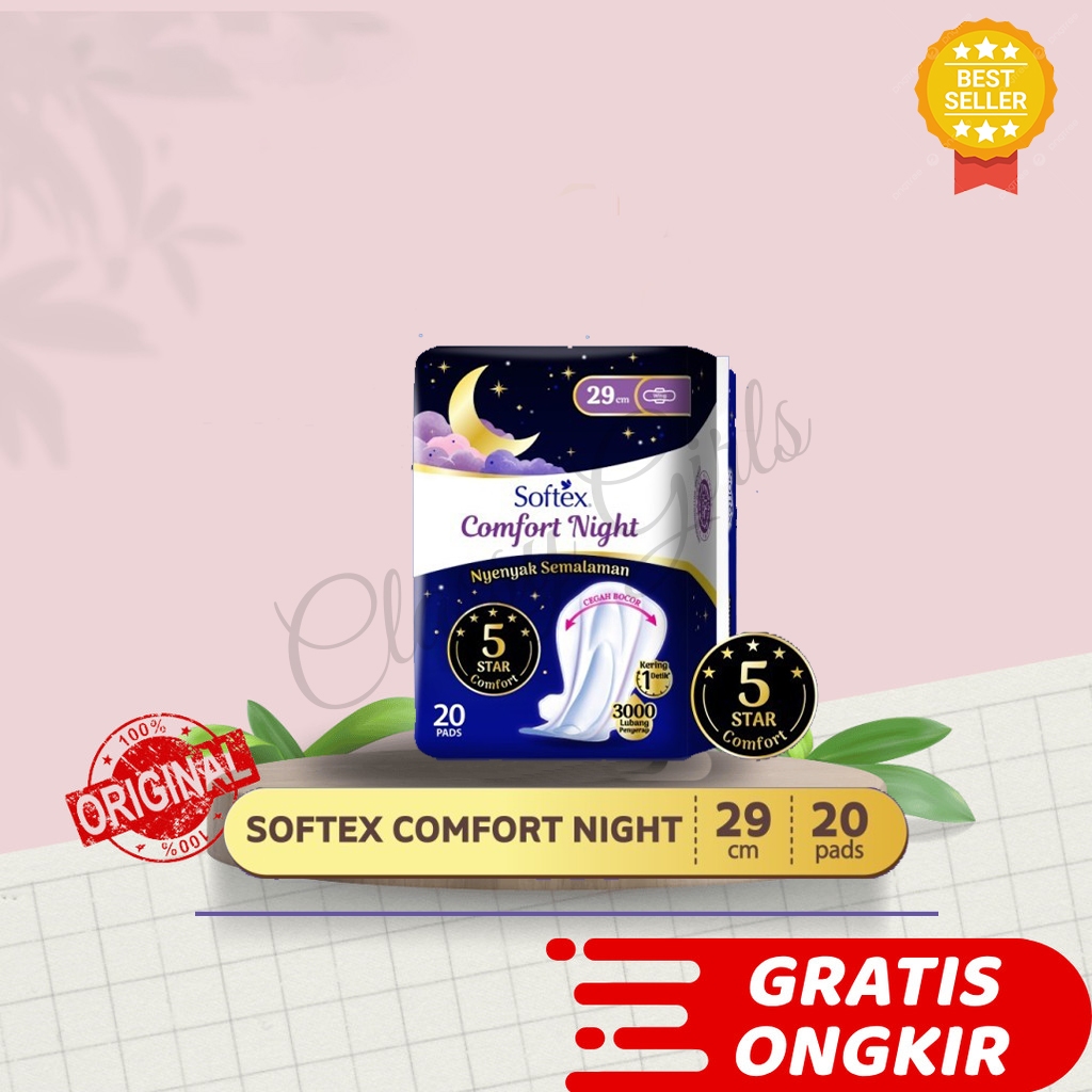 Jual SOFTEX COMFORT NIGHT 36CM 42CM DAN 29CM EXTRA HEAVY FLOW ( WING ...