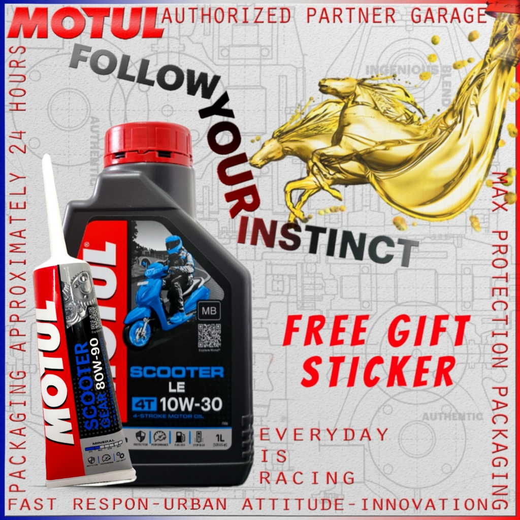 Jual OLI PAKET OLI MATIC MOTUL SCOOTER LE 10W30 800 1L dan SCOOTER GEAR ...