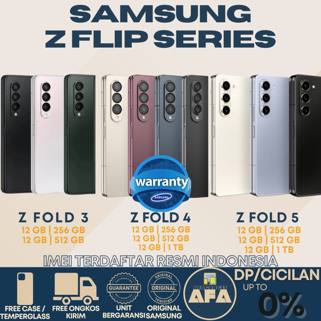 Jual SAMSUNG GALAXY Z FOLD 5 & Z FOLD 4 & Z FOLD 3 5G 256GB 512GB 1TB ...