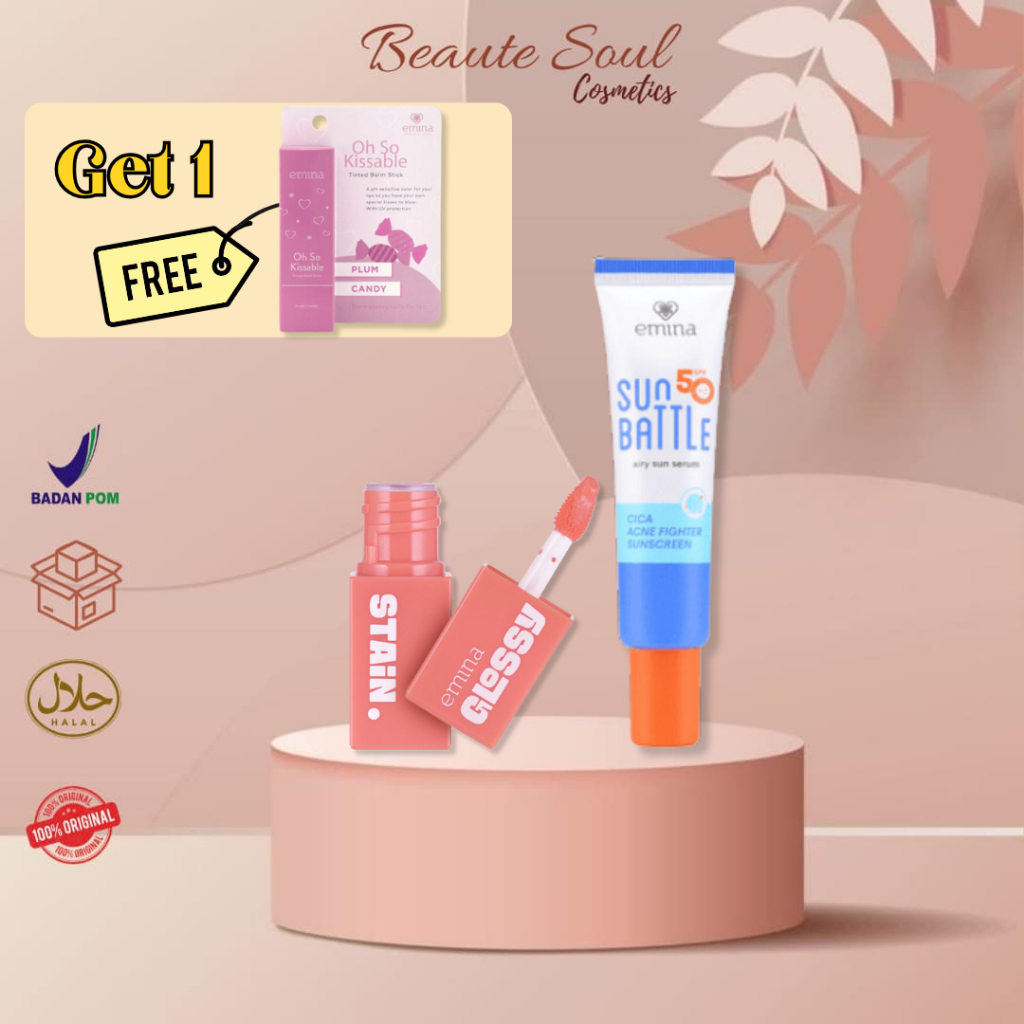 Jual Emina Bundling Emina Glossy Stain Shade 06 + Emina Sun Battle SPF ...