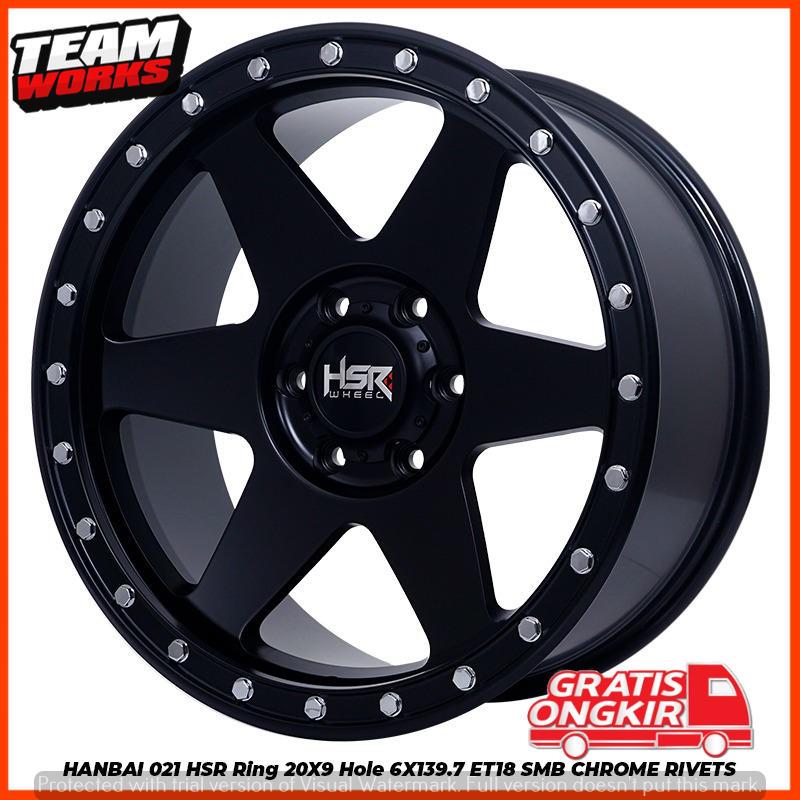 Jual VELG MOBIL RING 20 HSR HANBAI BLACK LEBAR 9 UNTUK HILUX DC RANGER PAJERO FELEG R20 LUBANG ...