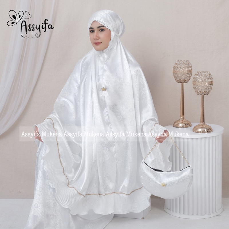 Jual Assyifa-Mukena Dewasa Sutra Silk Premium Renda Mewah Khasandra Series | Shopee Indonesia