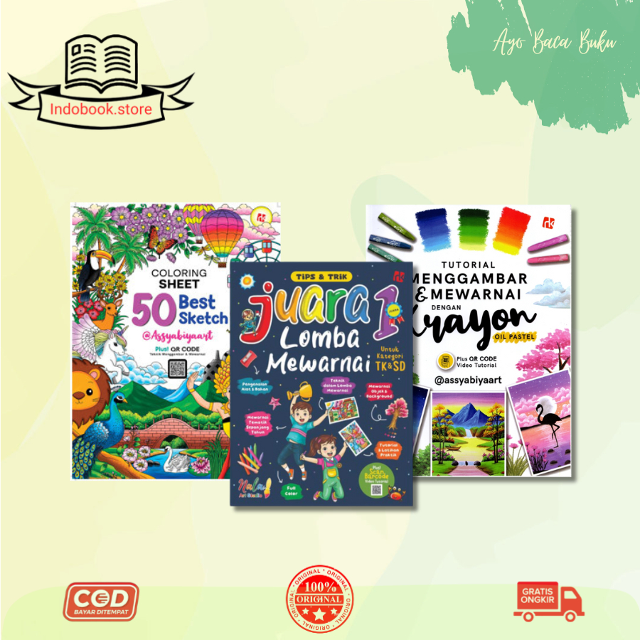 Jual Buku Tips & Trik Juara 1 Lomba Mewarnai , Tutorial Krayon ...