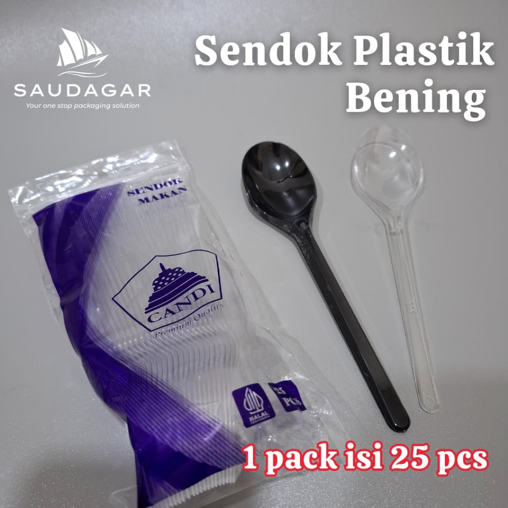 Jual Sendok plastik bening dan hitam isi 25 pcs | Shopee Indonesia