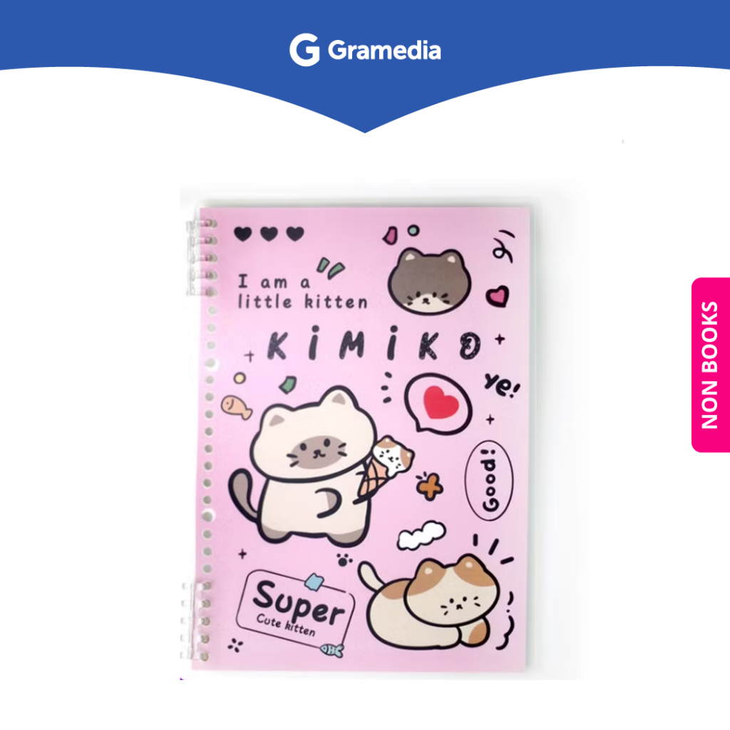 Jual Gramedia Surabaya - KAKO KIMIKO CAT 10RING NOTEBOOK B5 PINK ...