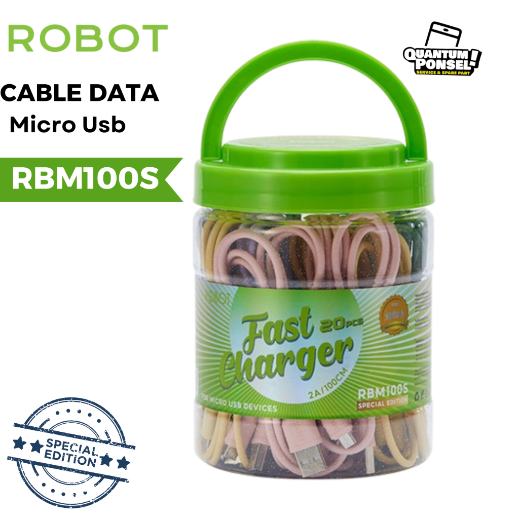 Jual ROBOT RBM100S KABEL DATA ROBOT TOPLES RBM100S Micro usb 2.4A Isi 20pcs 100CM - RBM100 II ...