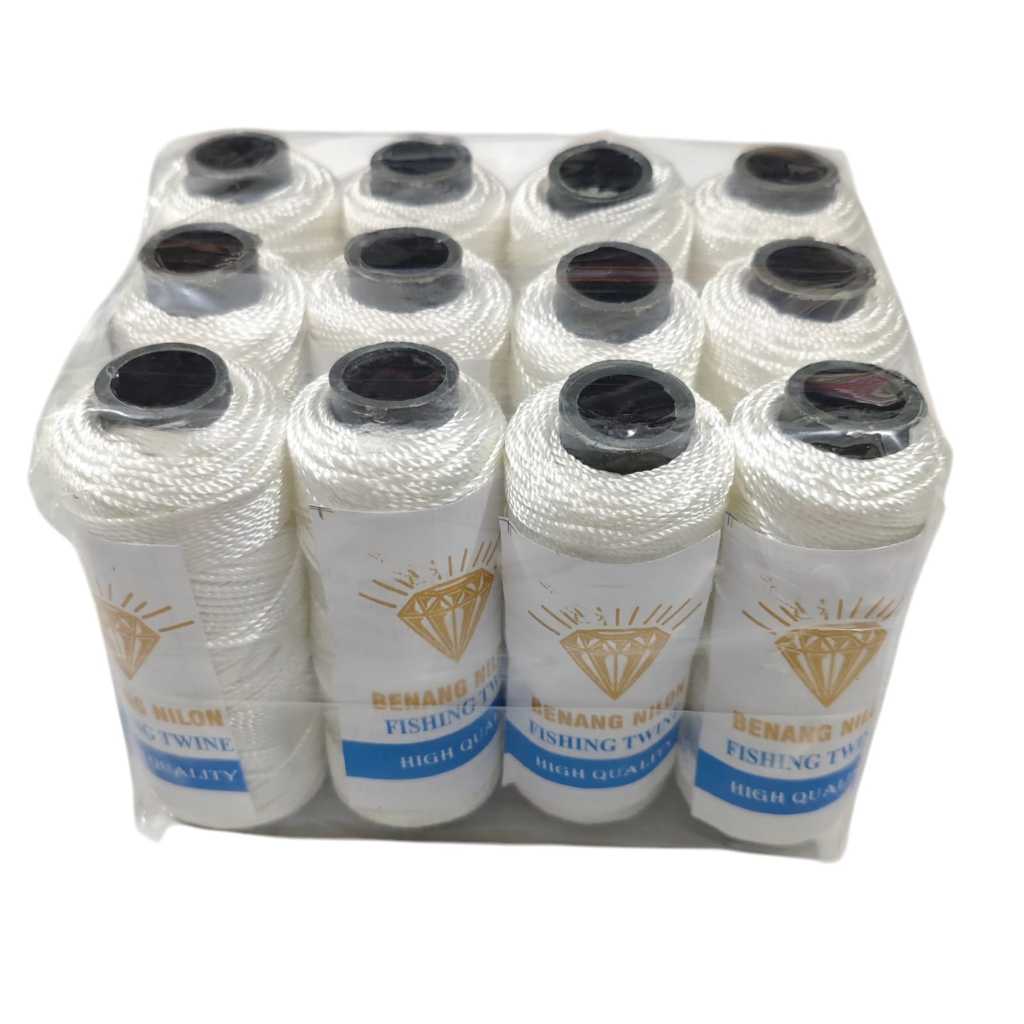 Jual ( 12 Roll ) Benang Nilon Cap Diamond Putih / Benang Jahit Nylon ...