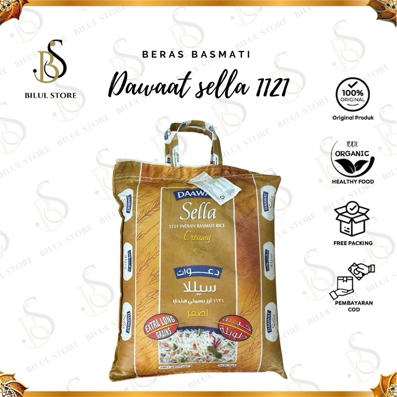 Jual BERAS BASMATI DAAWAT creamy sella 1121 kemasan 5kg-25kg | Shopee Indonesia