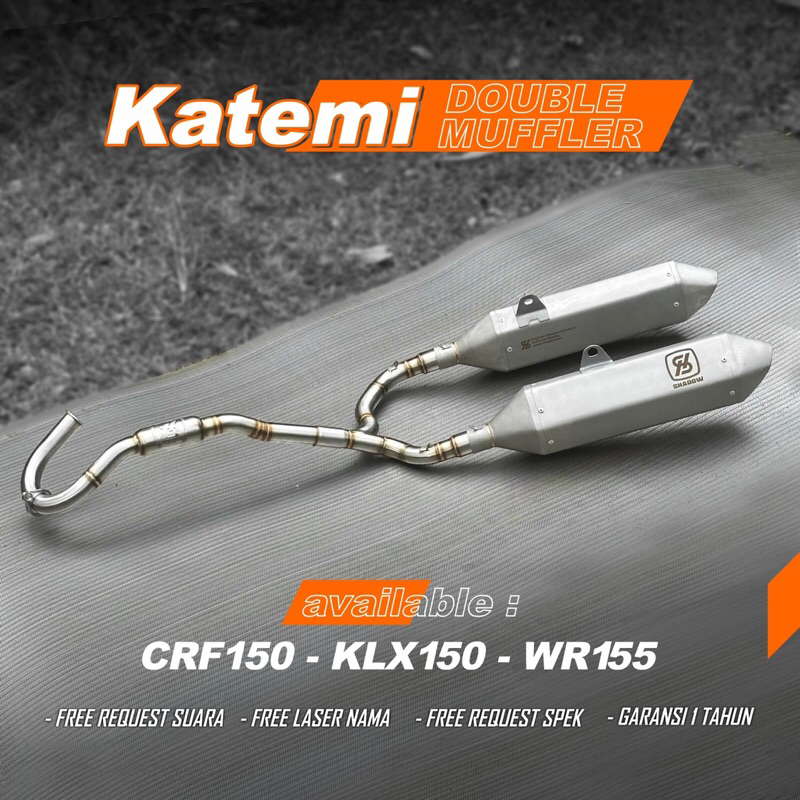 Jual Knalpot DOUBLE KATEMI WR155 KLX150 CRF150 shadow exhaust system ...