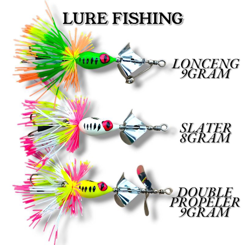 Jual SLATER, LONCENG, DOUBLE PROPELER MINI LURE FISHING. UMPAN CASTING ...