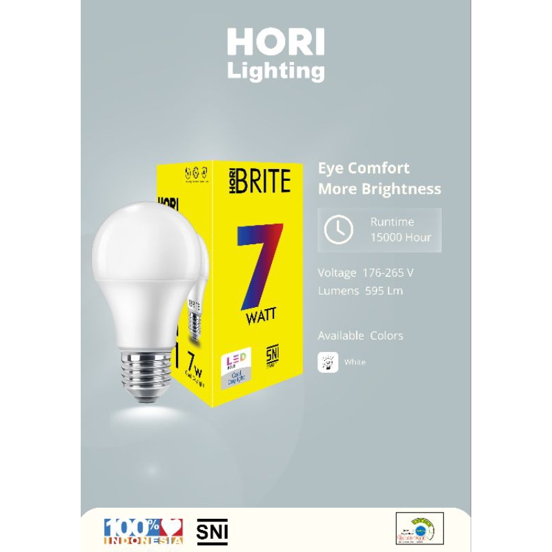 Jual HORI BRITE LED Bulb E27 7 watt - White | Shopee Indonesia