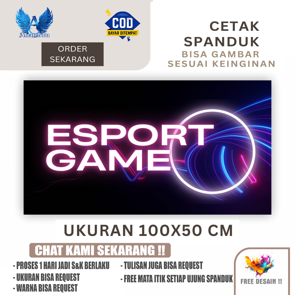 Jual Cetak Spanduk Banner MABAR GAME ONLINE Ukuran 100X50 cm Bisa ...