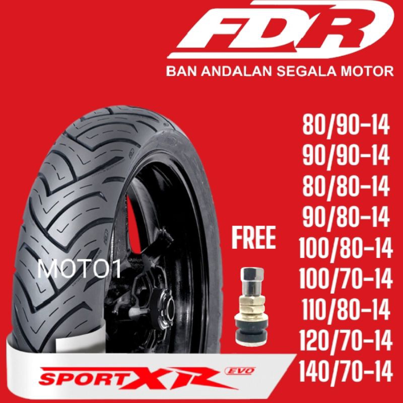 Jual (Free Pentil Besi)Ban FDR Sport XR Evo Tubeless (80/80 - 90/80 - 100/80 - 110/80 - 120/70 ...