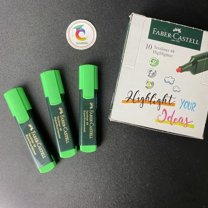 Jual Highlighter / Textliner 48 / Stabilo Faber Castell Green Hijau ...