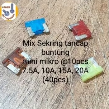 Jual Mix Sekring buntung mini mikro @10pcs (40pcs) | Shopee Indonesia