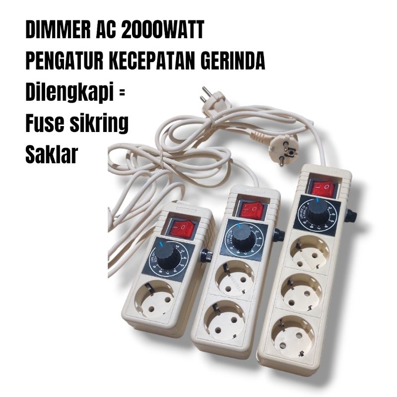 Jual AEBRAND DIMMER AC 2000W + FUSE SIKRING 2 3 4 LUBANG - PENGATUR ...