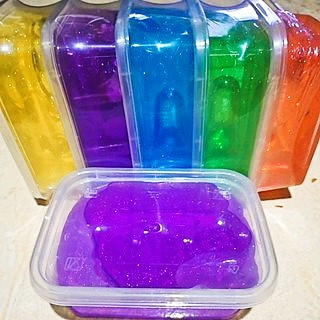 Jual 5 pc slime clear glitter 250cc / slime jiggly / slem original ...