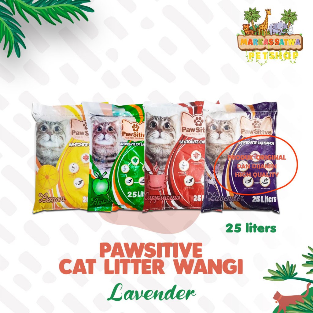 Jual PROMO Pasir Kucing PAWSITIVE 25 Liter Pasir Kucing Wangi Gumpal ...