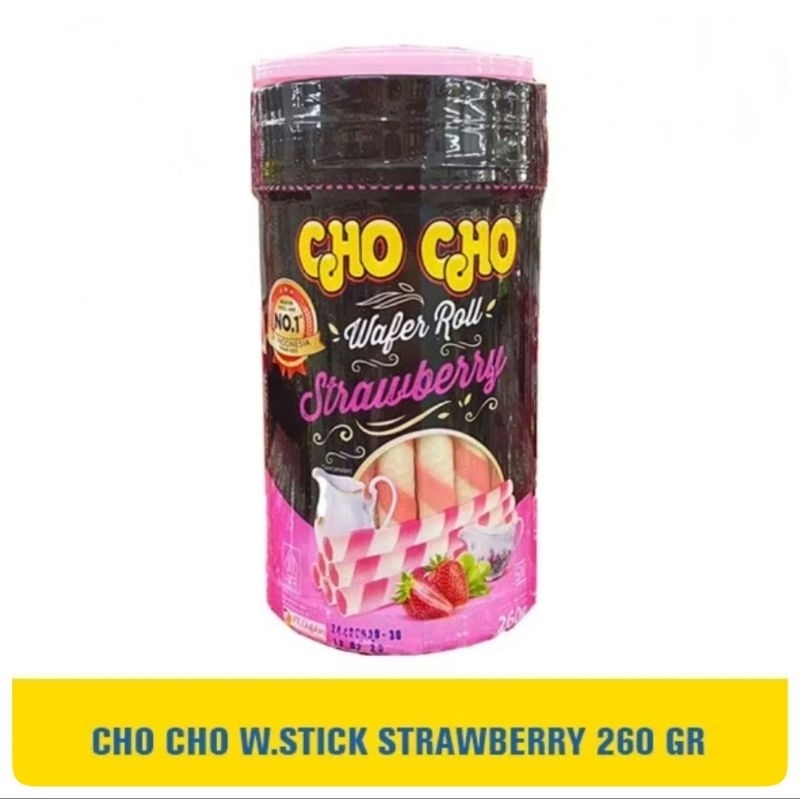 Jual Cho Cho Wafer Roll Strawberry 260gr | Shopee Indonesia