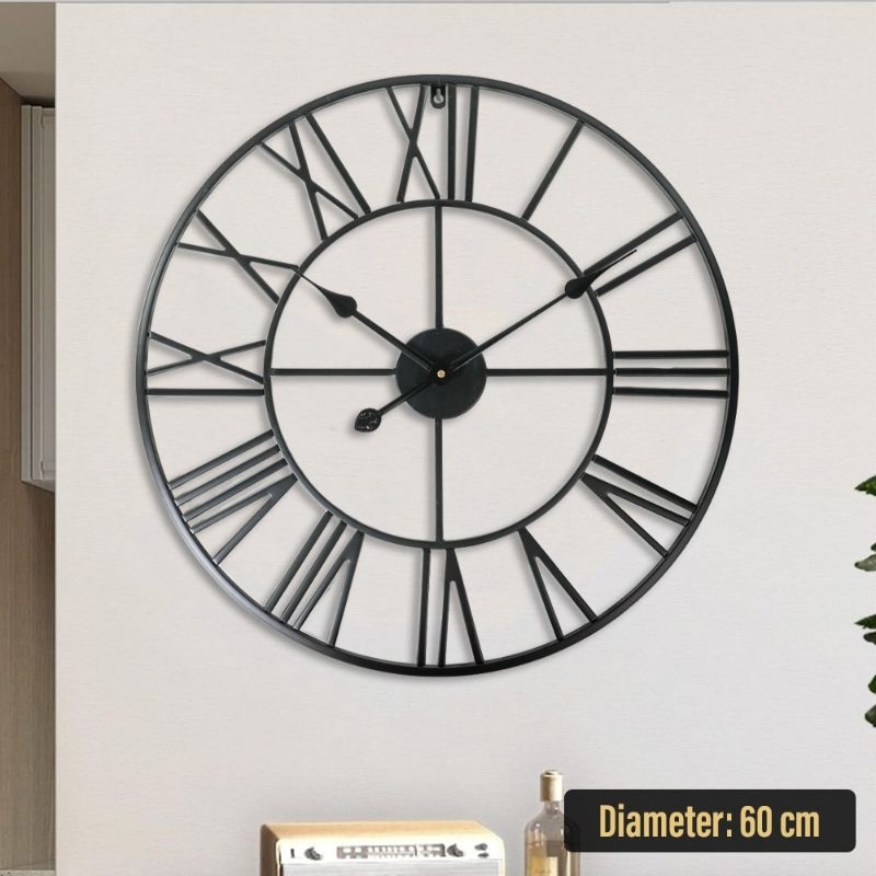 Jual Jam Dinding Bulat Quartz Creative Jam Dinding Vintage Gaya Modern ...