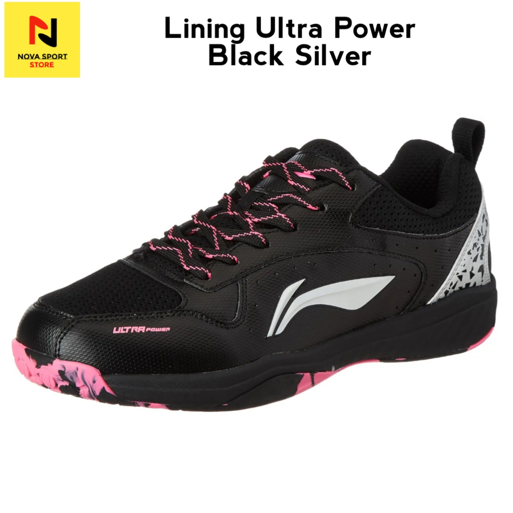 Jual Lining Sepatu badminton Lining Ultra Power Black Silver | Shopee ...