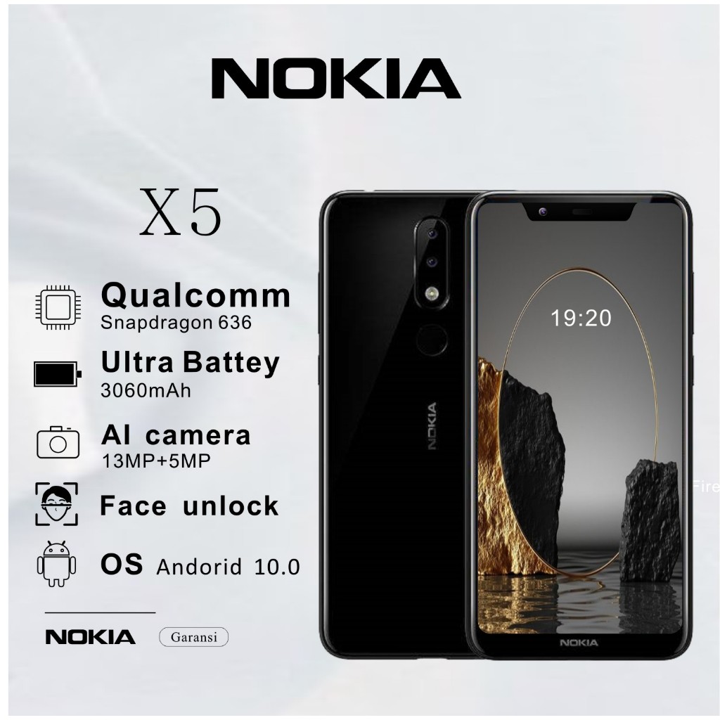 Jual Nokia x5 | Type-c prot | dual sim | 13MP+5MP | fast charging ...